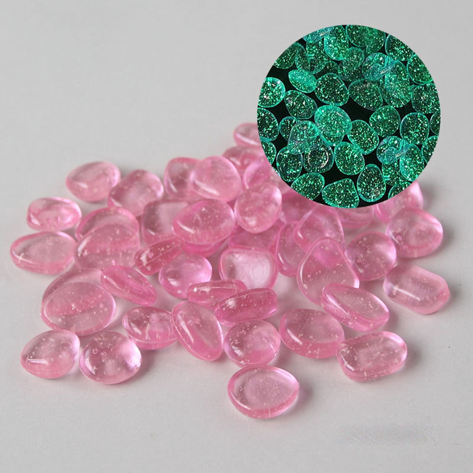 100PC Glow in the Dark Decorative Stones, Luminous Pebbles for Walkways ...