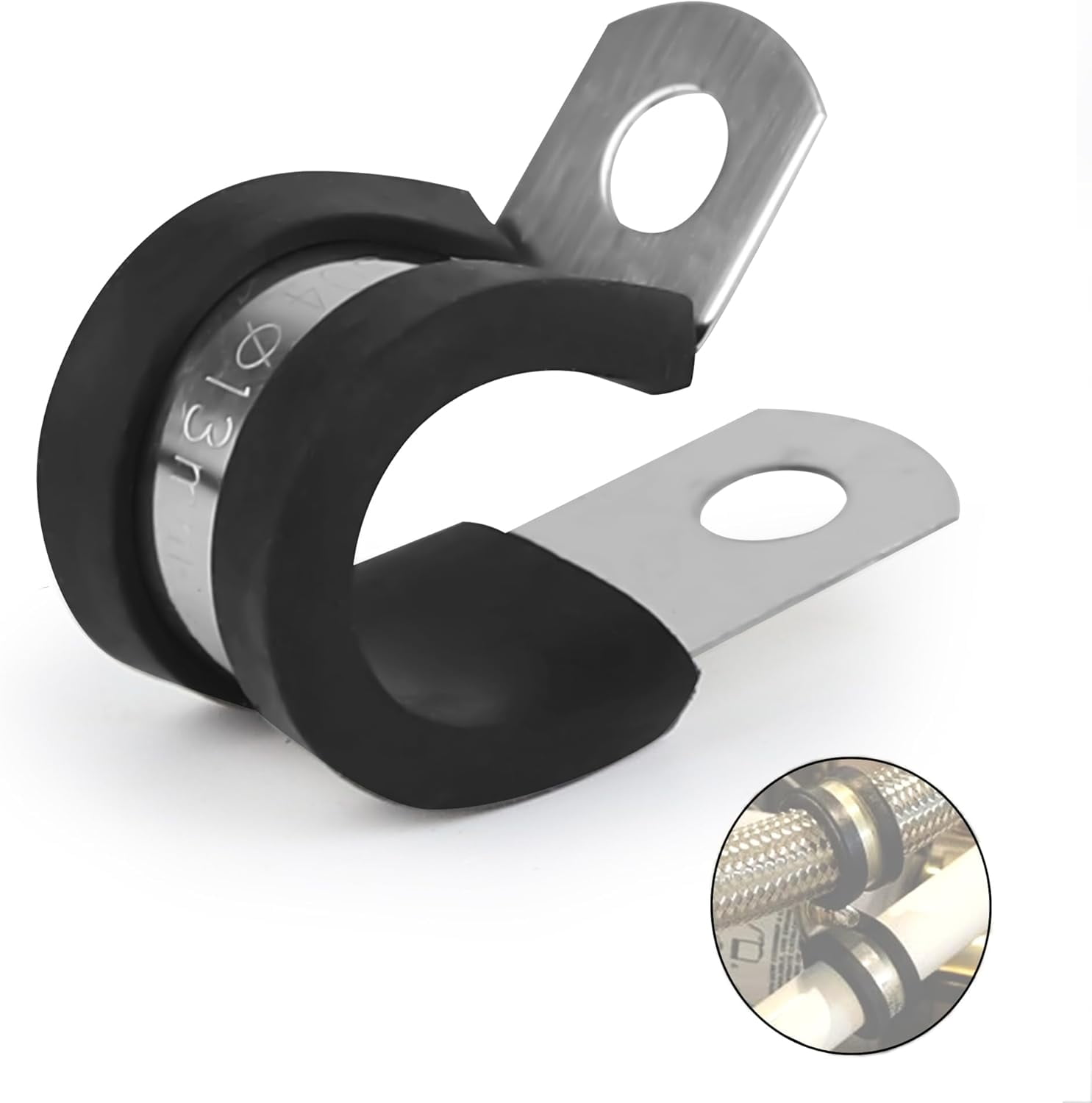 100PCS 1/2 Inch Cable Clamps, 304 Stainless Steel Insulated Cable Pipe ...