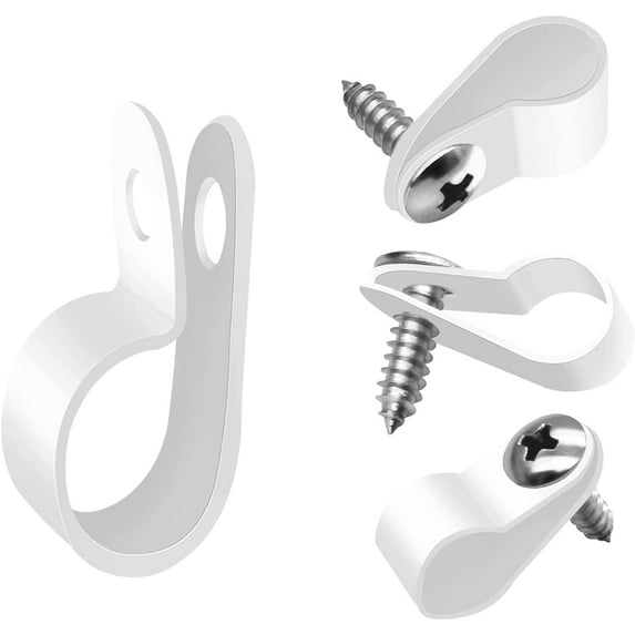 100PCS 1/4 Inch Rope Light Clips P-Style Mounting Clips Plastic Cable ...