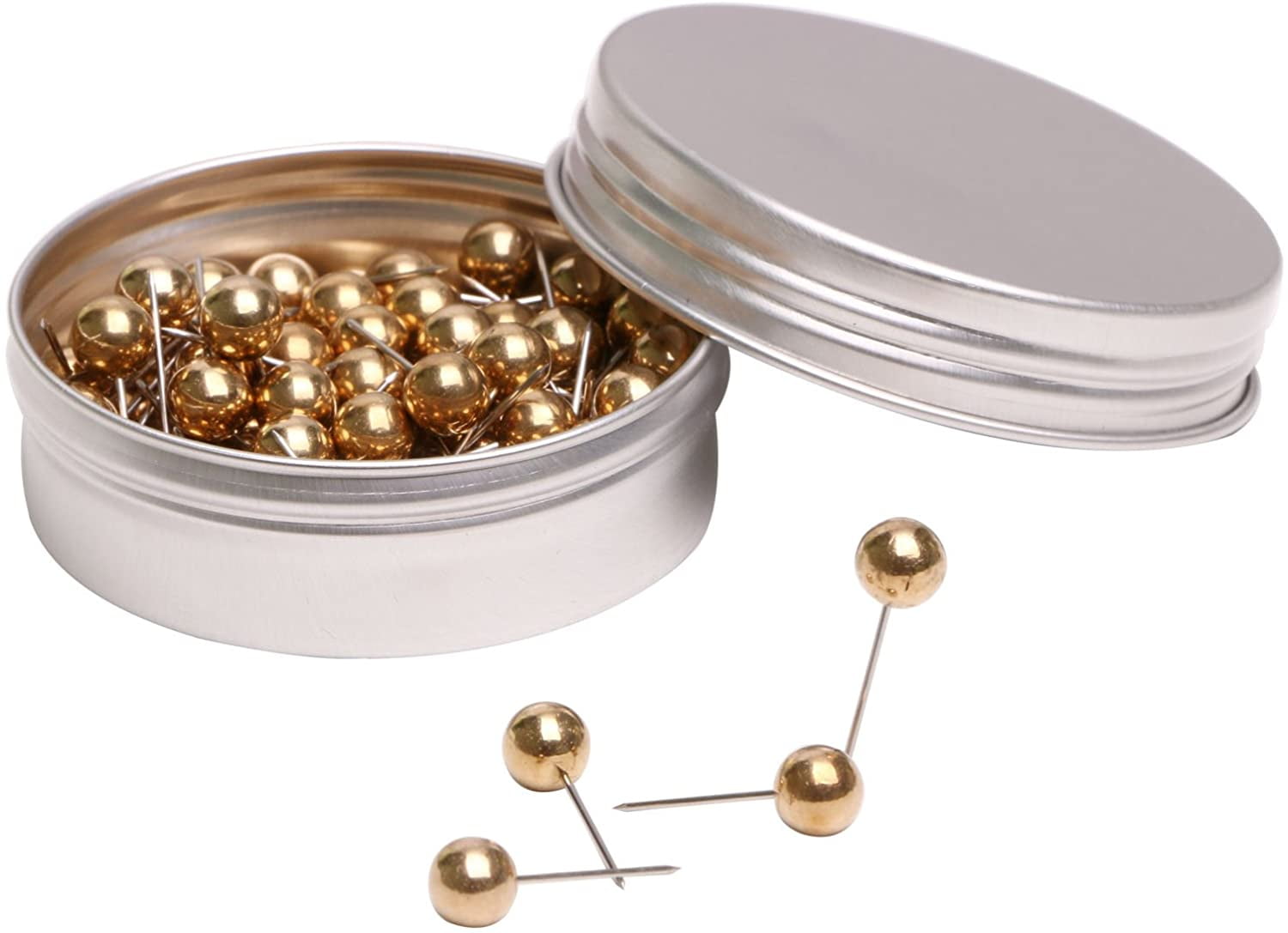 100PCS 1/4 Inch Small Round Head Map Tacks Pins for Home Office Bulletin Cork Board Use ...