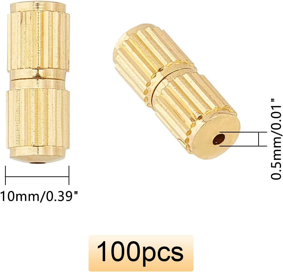 100PCS 10mm Barrel Screw Clasp Golden Twist Clasp Screw Connectors ...