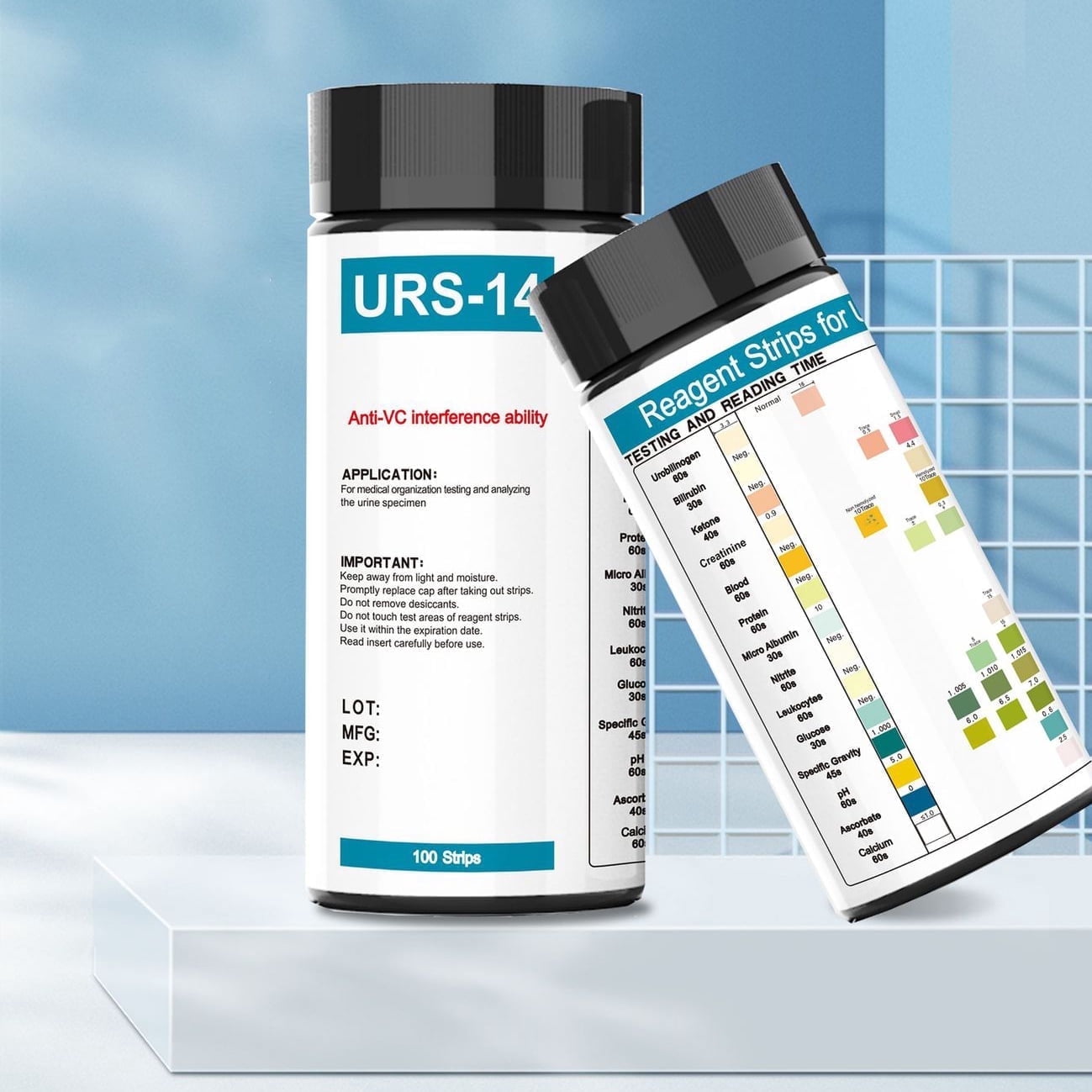100PCS 14 Parameter Urine Test Strips Ultimate Acidity Test Kit with ...