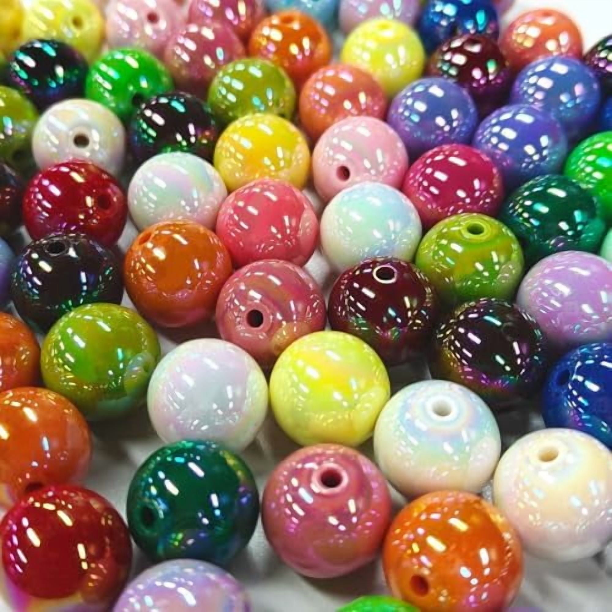 100PCS 16mm Beads for Pens Rainbow Round Chunky Bubblegum Focal Acrylic ...
