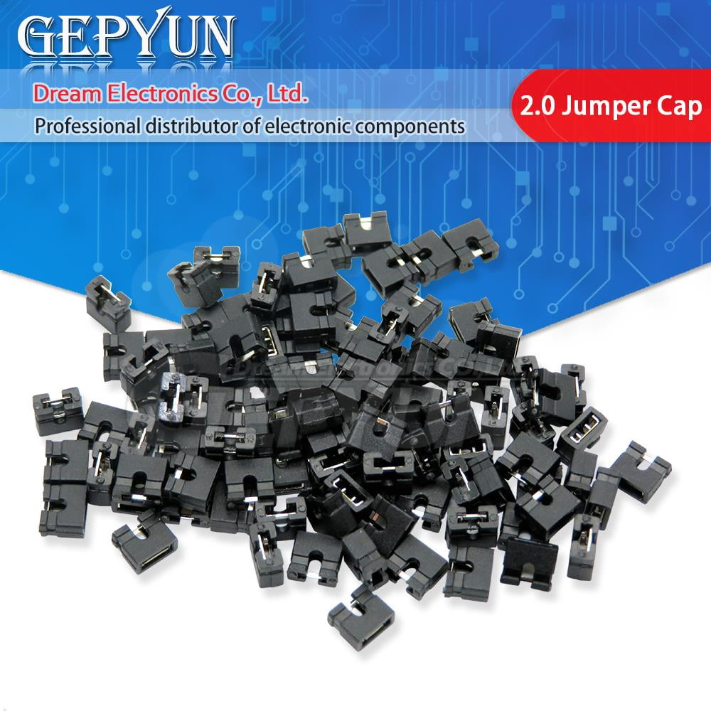 100PCS 2.0mm Pitch Jumper cap/short circuit cap spacing & Headers ...