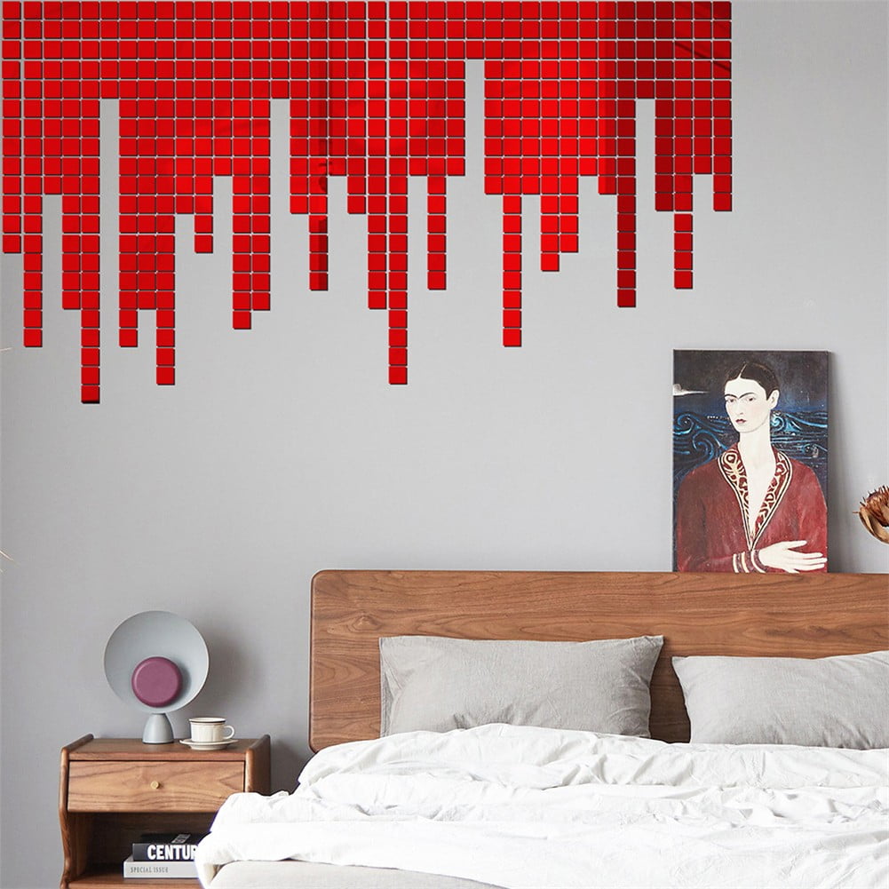 100PCS 20X20MM DIY Disco Ball Glass Mirror Stickers Self-adhesive Wall ...