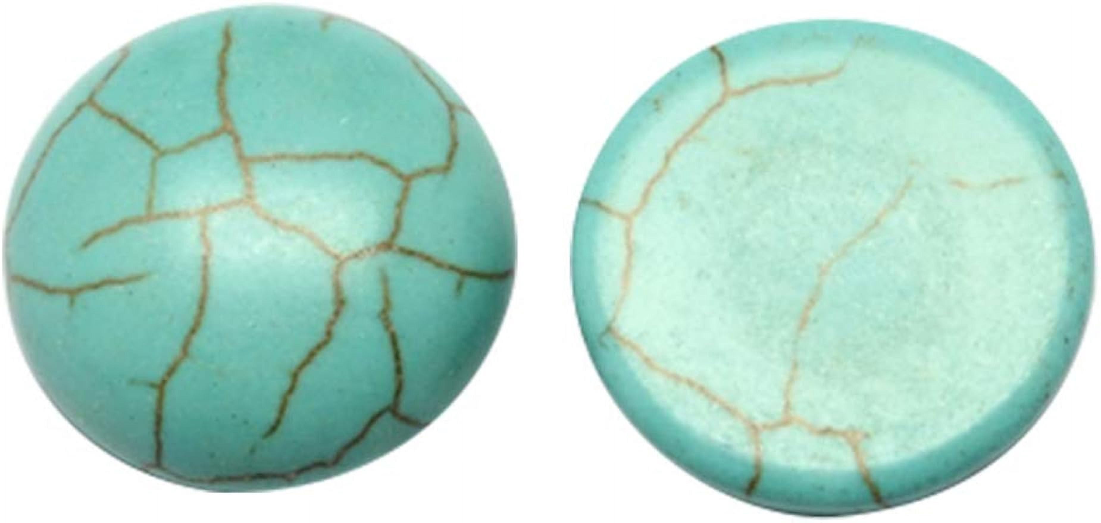 100PCS 20mm Synthetic Turquoise Gemstone Flat Back Stone Cabochons ...
