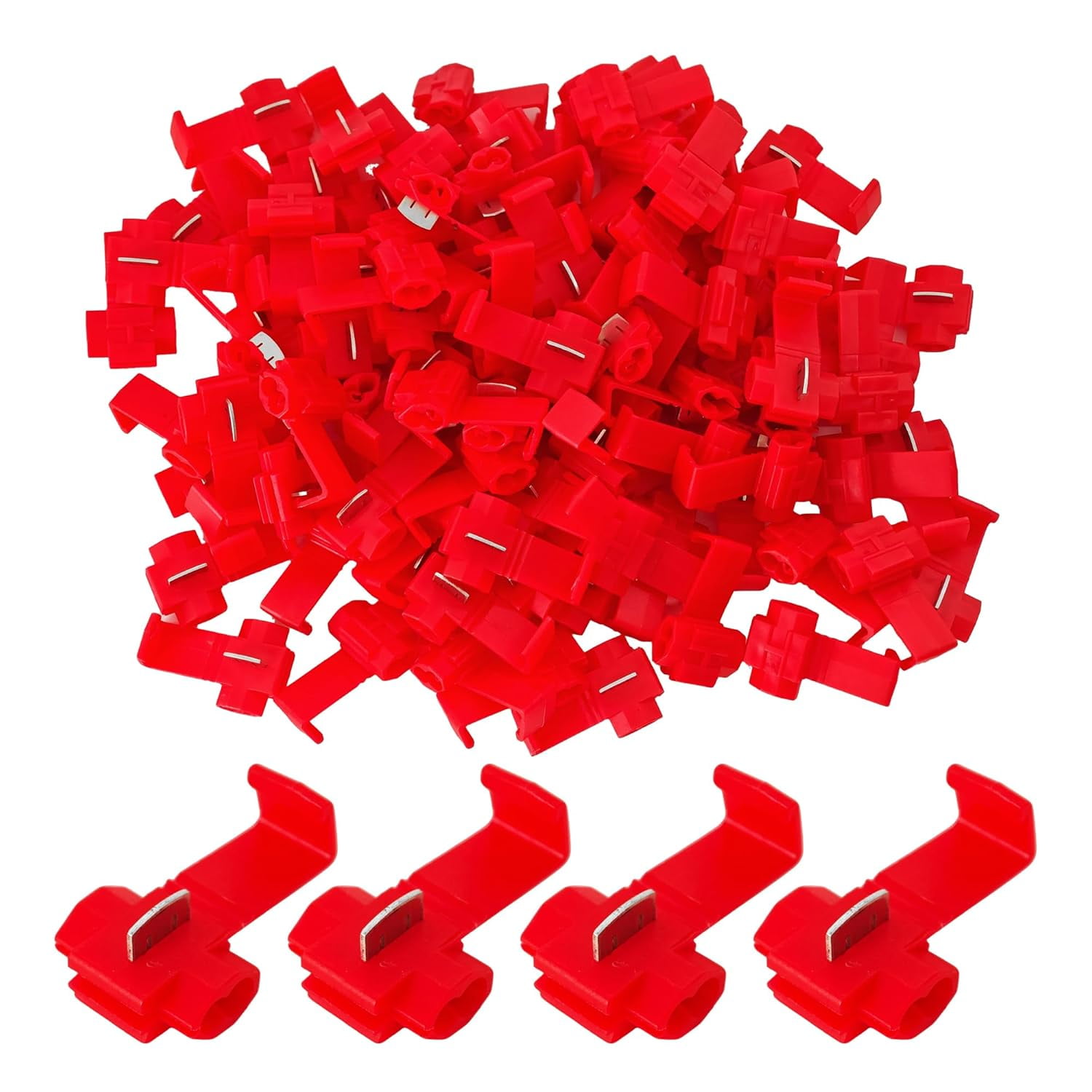 100PCS 22-18 AWG Solderless Quick Splice Wire Connectors, Self ...