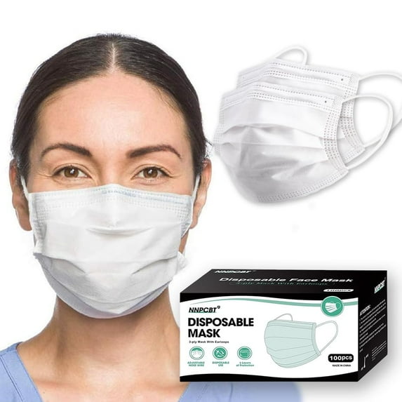 100PCS 3 Ply Black Disposable Face Mask Filter Protection Face Masks ...