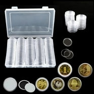 CELECTIGO 38mm Coin Holder Capsules, Clear Round Plastic Coin Container ...