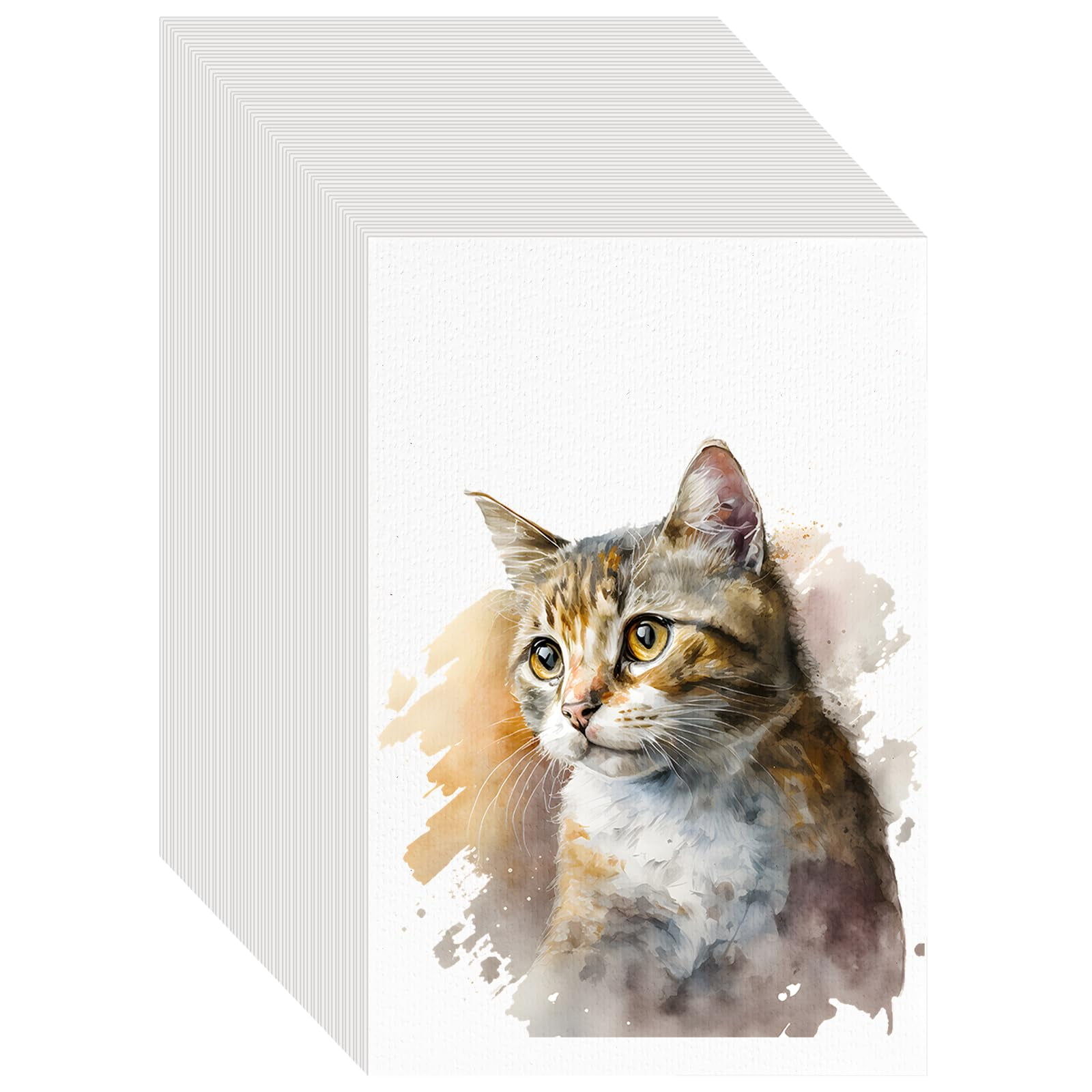 100PCS 4x6 Watercolor Paper AIF9 Bulk, 140lb/300g Cold Press Thick ...