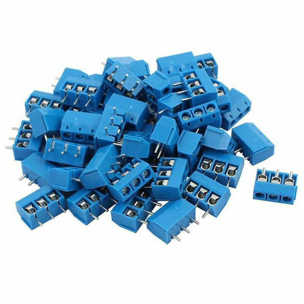 100PCS 5.08MM Compact Lightweight Durable 3 Pin Plug-in PCB Screw ...