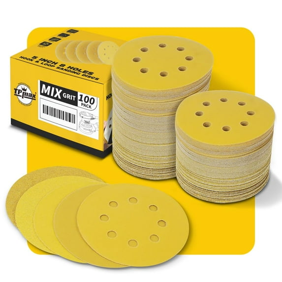 100PCS 5 Inch 125mm 8 Hole Sanding Discs Sandpaper Mixed Grits ...