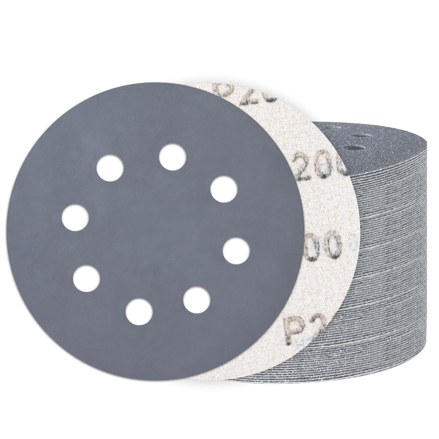 100PCS 5 Inch Hook and Loop Sanding Discs 2000 Grit, 8 Hole Wet Dry ...