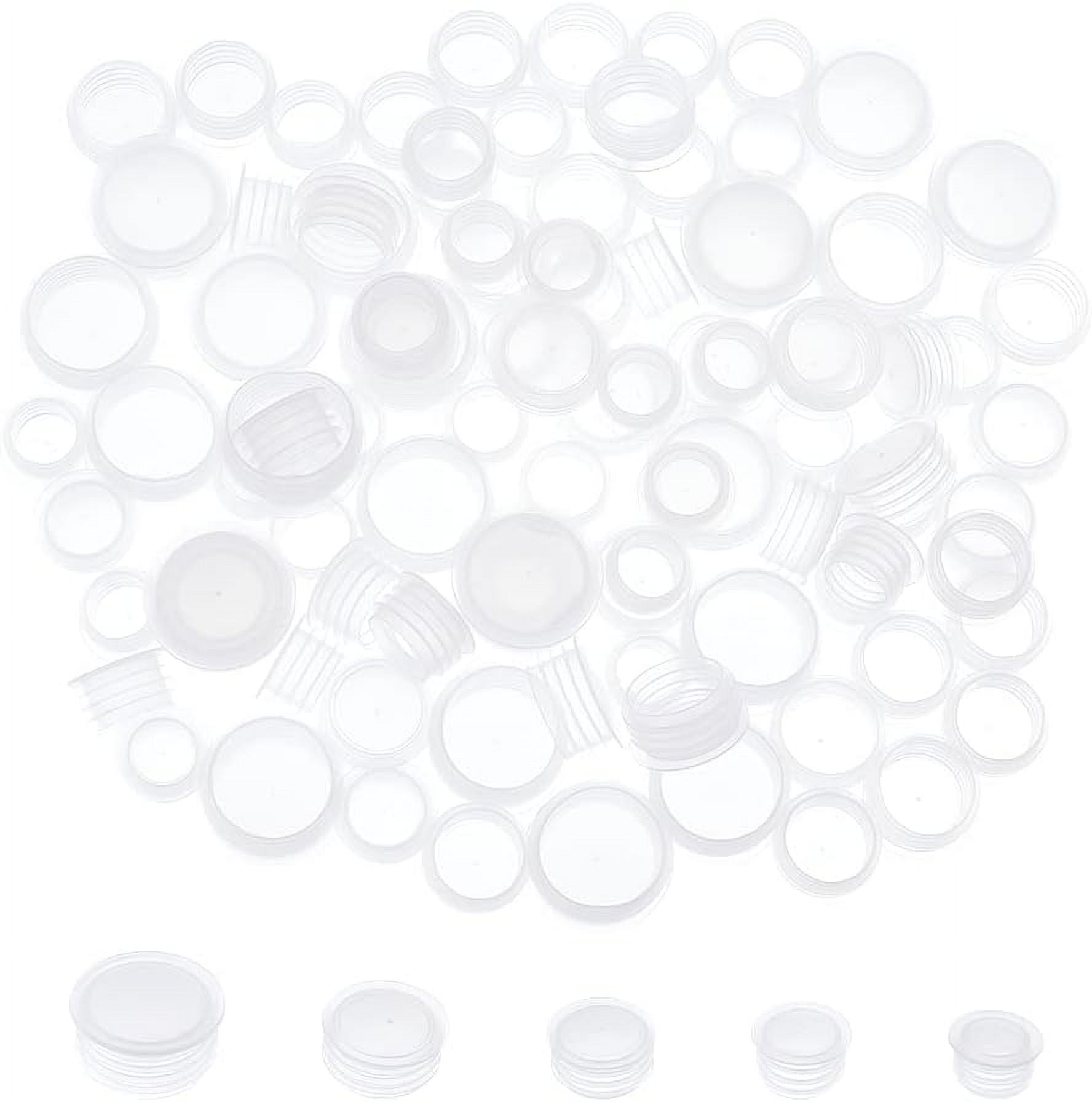 100PCS 5 Sizes Plastic Salt and Pepper Shaker Stoppers Caps 1/2 37/64 ...