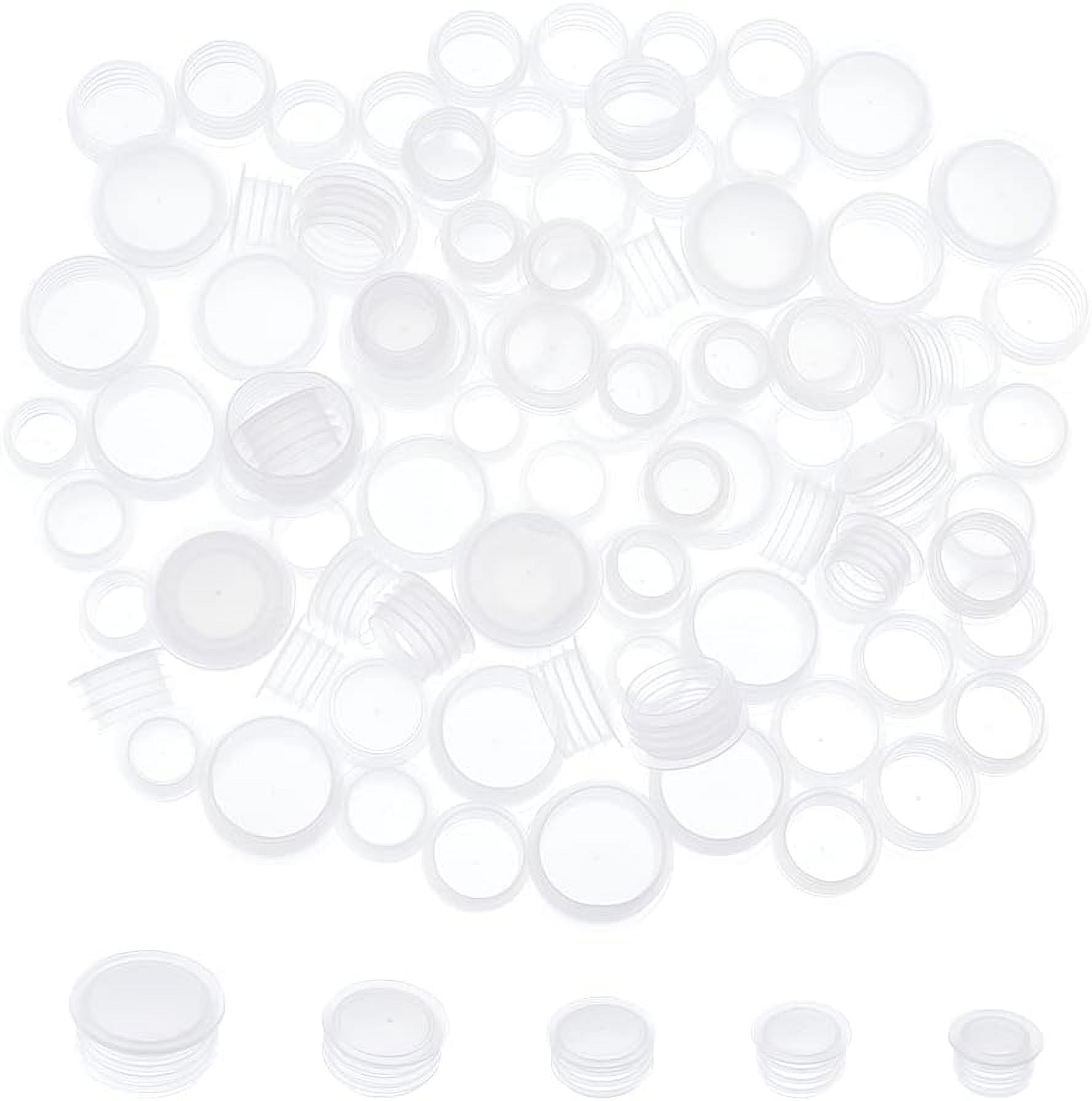 100PCS 5 Sizes Plastic Salt and Pepper Shaker Stoppers Caps 1/2 37/64 ...