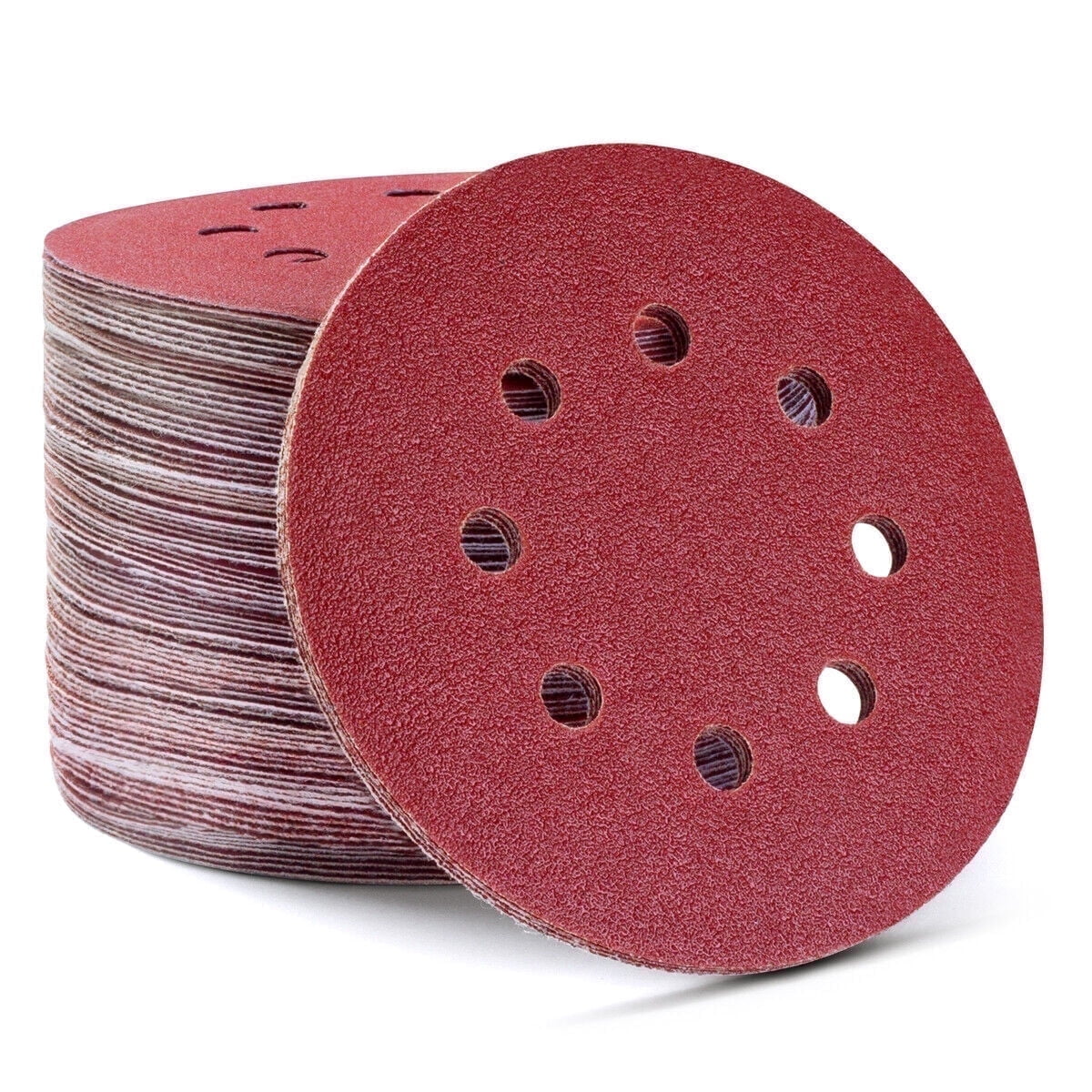 SATC 100 Pcs 5 inch Sanding Disc 40 Grit Hook and Loop 8-Hole Orbital ...