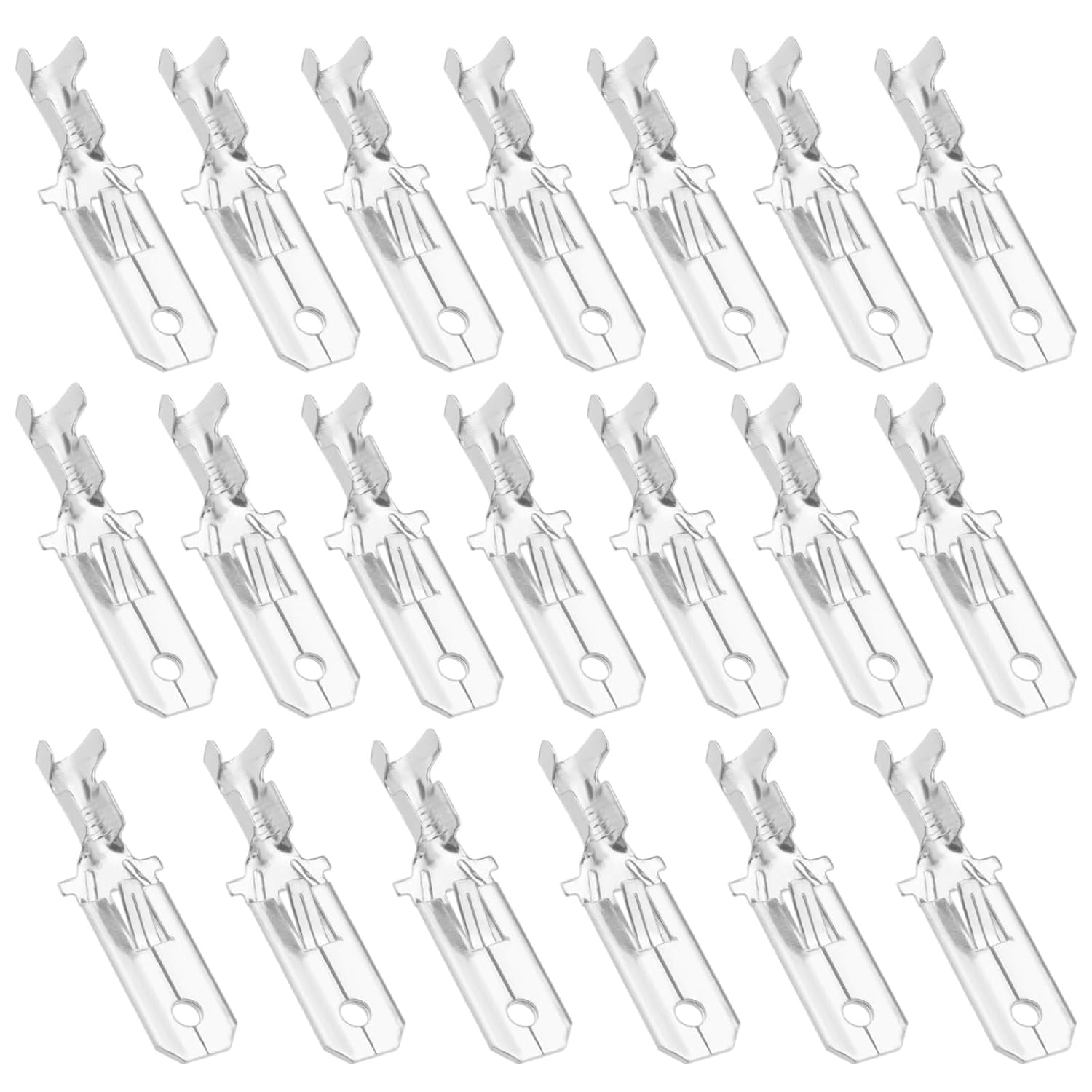 100PCS 6.3mm Spade Crimp Flat Plug Connector Terminal Pins for 2.5mm² ...