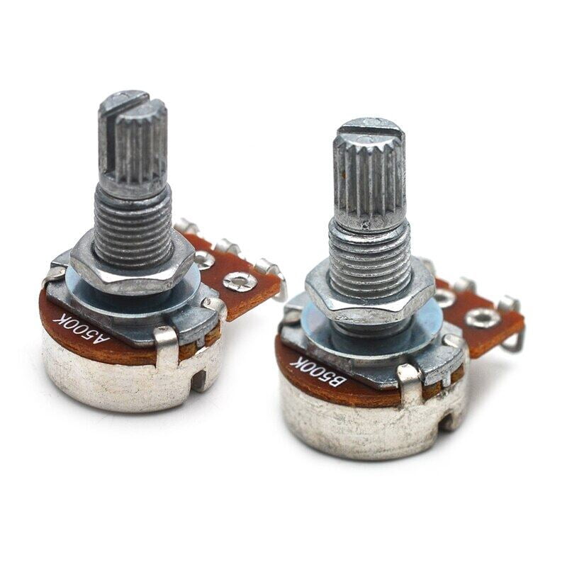 100PCS A/B250k A/B500K Long Split Shaft 18mm ELectric Guitar Volume ...