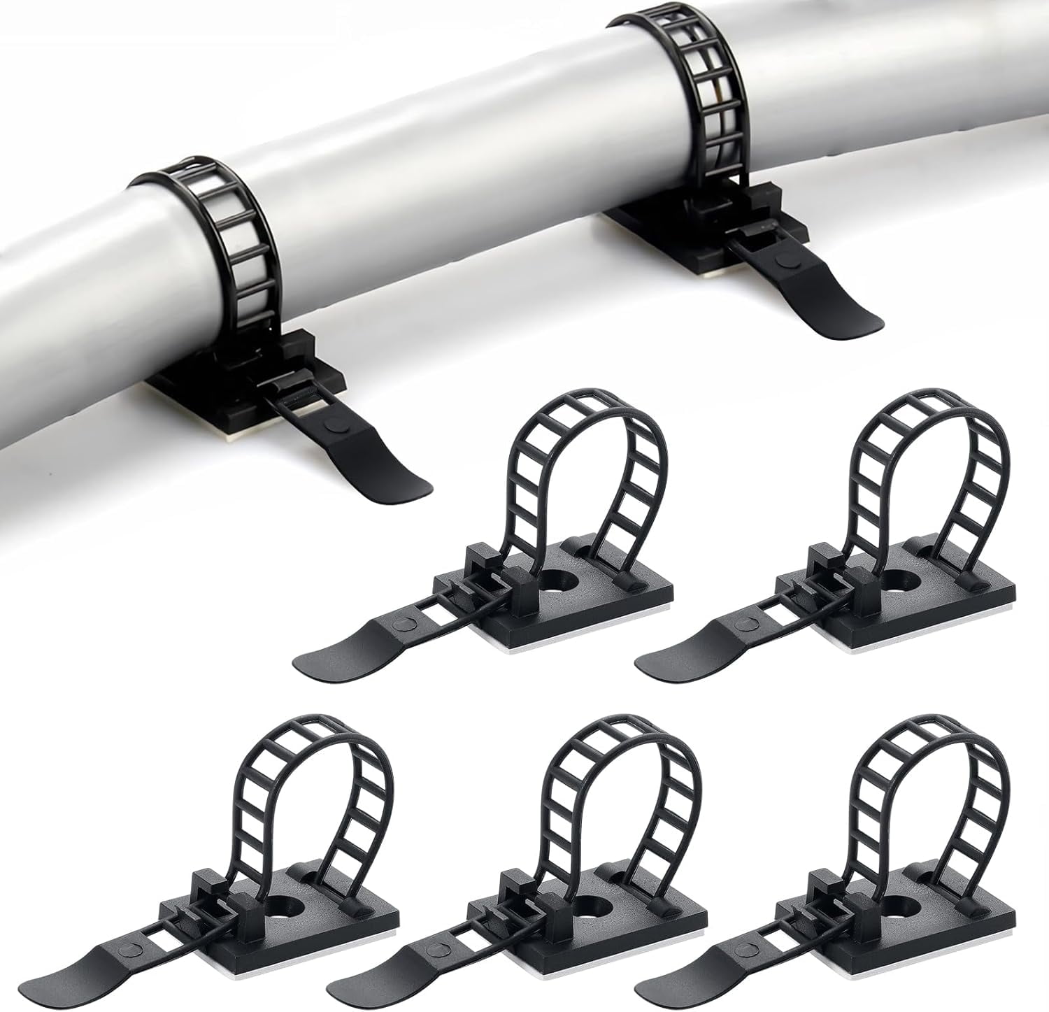 100PCS Adjustable Adhesive Cable Ties Cable Clips, Self-adhesive Nylon ...