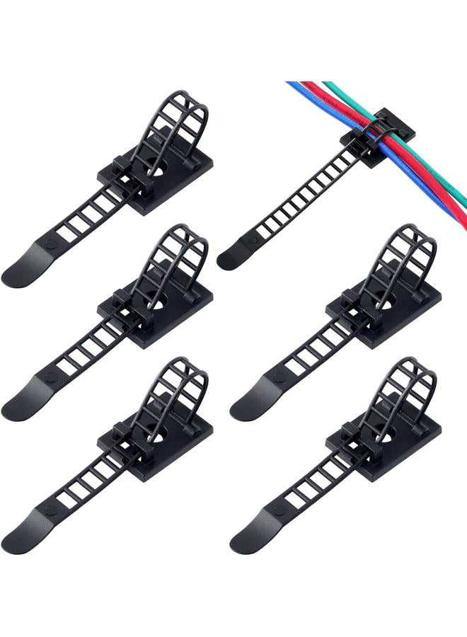100PCS Adjustable Adhesive Cable Ties Cable Clips, Self-adhesive Nylon ...