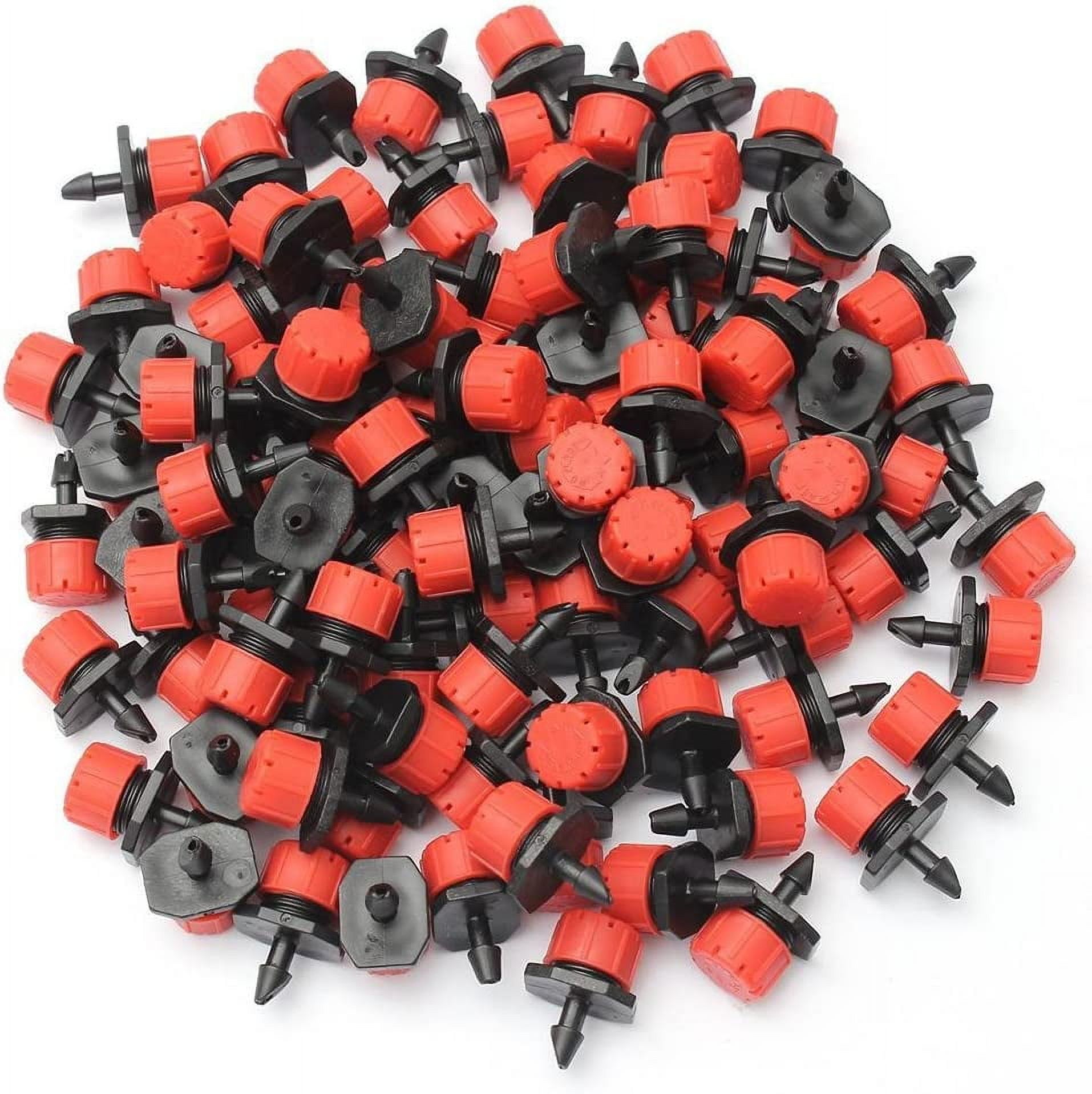 100PCS Adjustable Irrigation Drippers Sprinklers 1/4 Inch Emitter ...