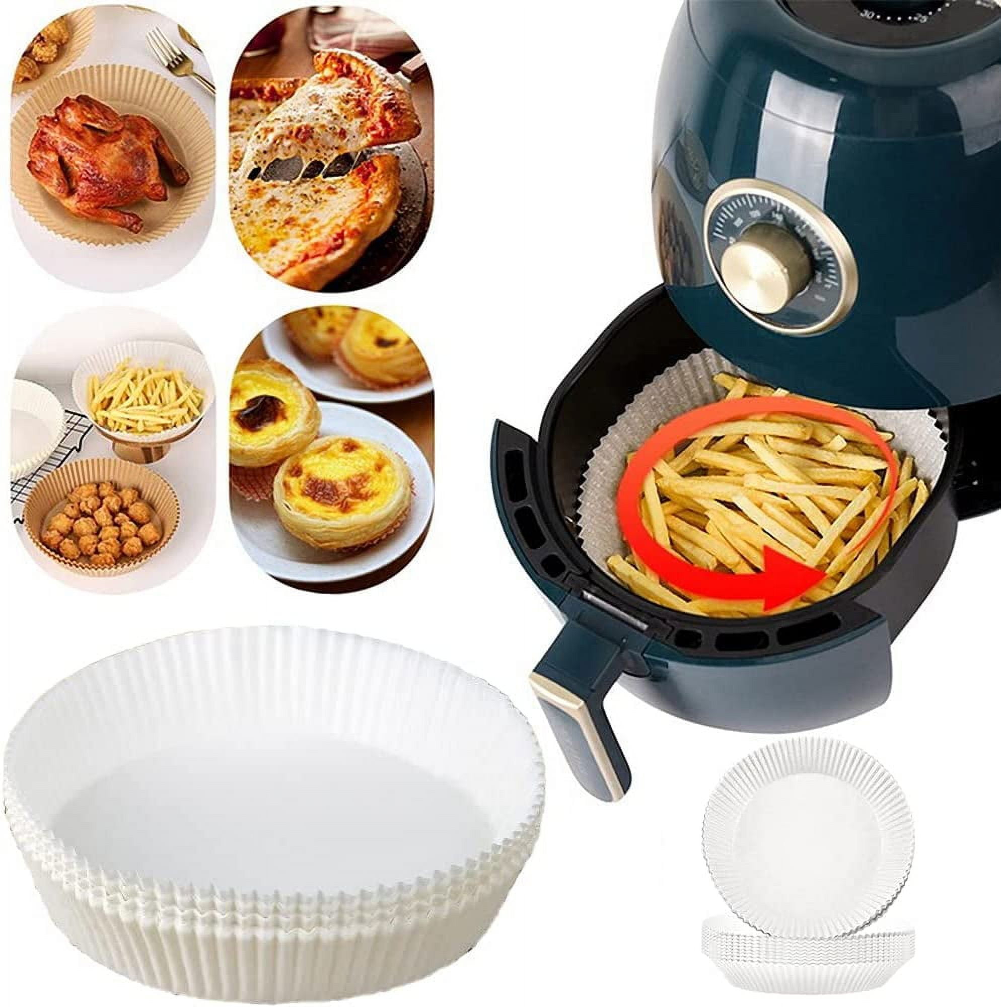 100PCS Air Fryer Disposable Paper Liner, Food Grade Non-Stick Air Fryer ...
