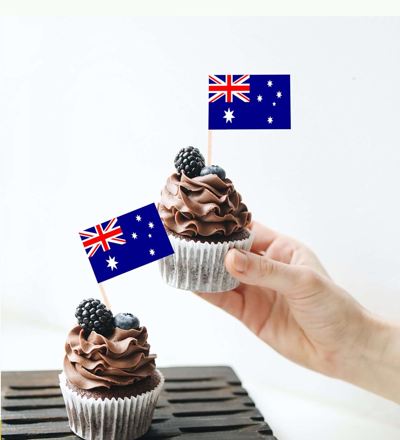 100PCS Australia Flag Cake Topper,Australian Cupcake Stand For Party ...