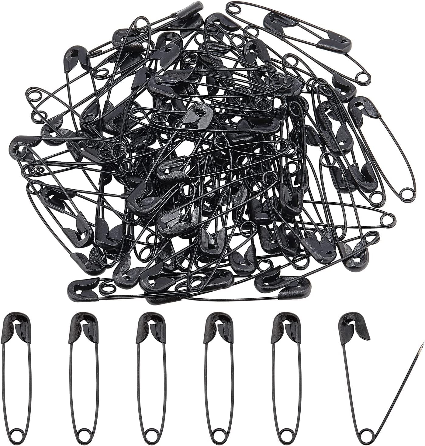 100PCS Black Safety Pins Colored Safety Pins Bulk Sewing Pins for DIY ...