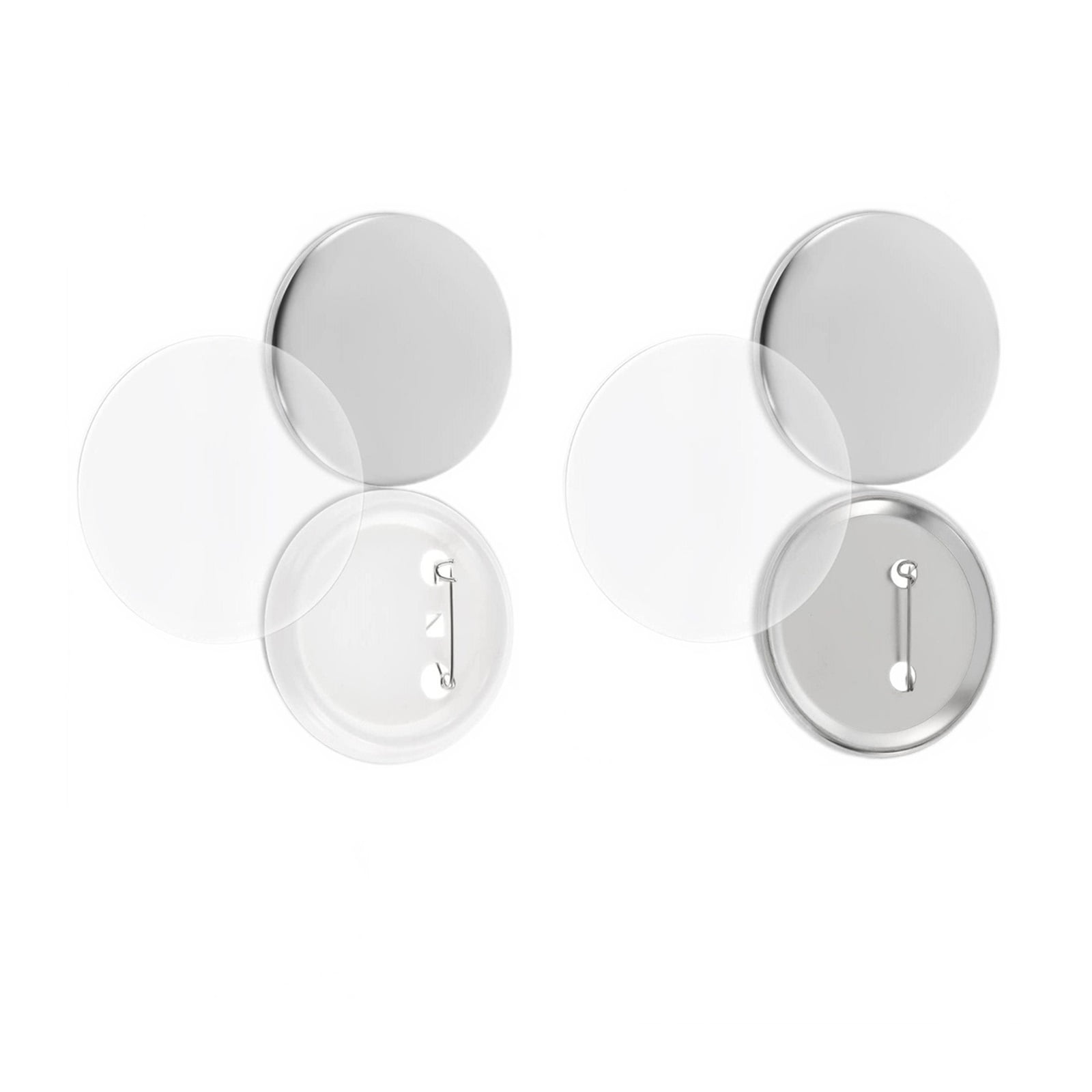 100PCS Blank Badge Button Maker Parts, Plastic/Metal-Base DIY Badges ...