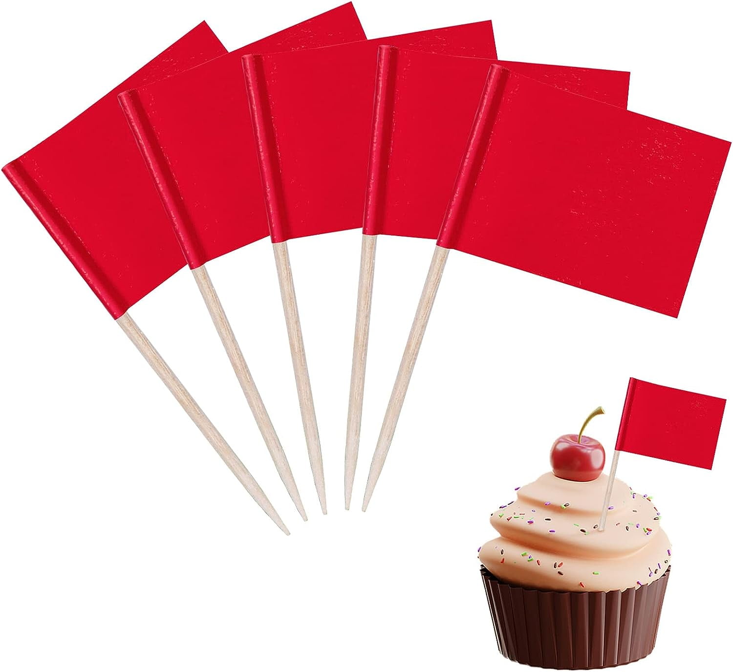 100PCS Blank Toothpick Flags Cupcake Toppers Decorations for Party ...