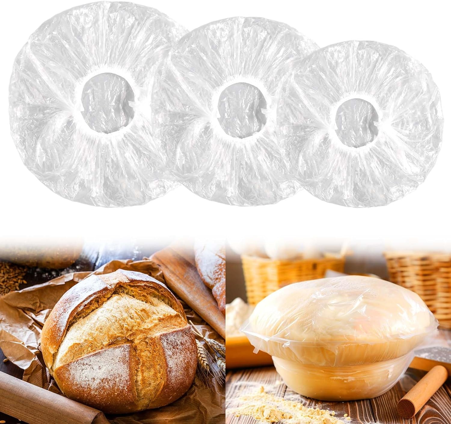 100PCS Bowl Covers for Bread Proofing, Reusable Elastic Sourdough Bread ...