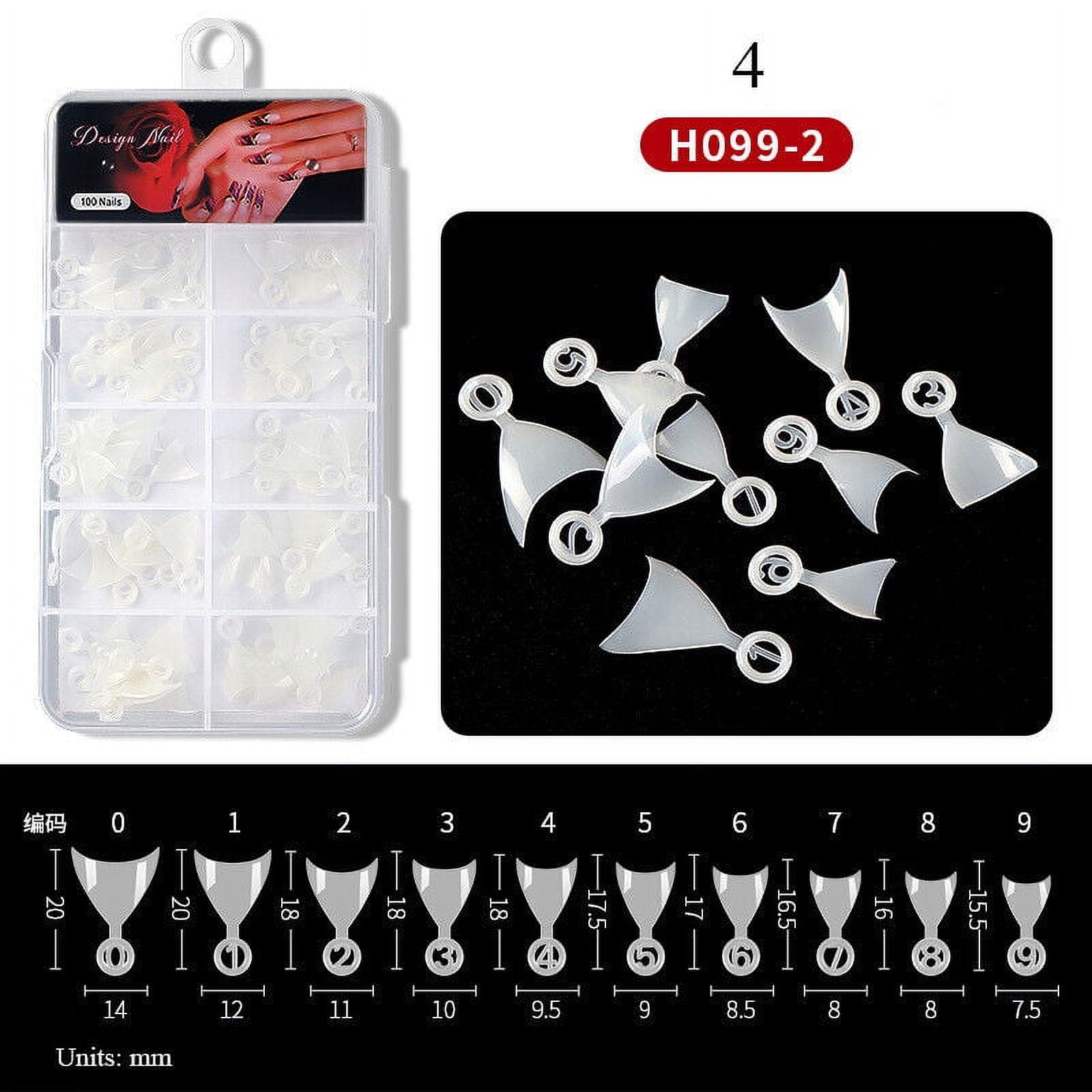 100PCS/Box Fake Nails Short Nails Half Cover Nail Tips Transparent ...
