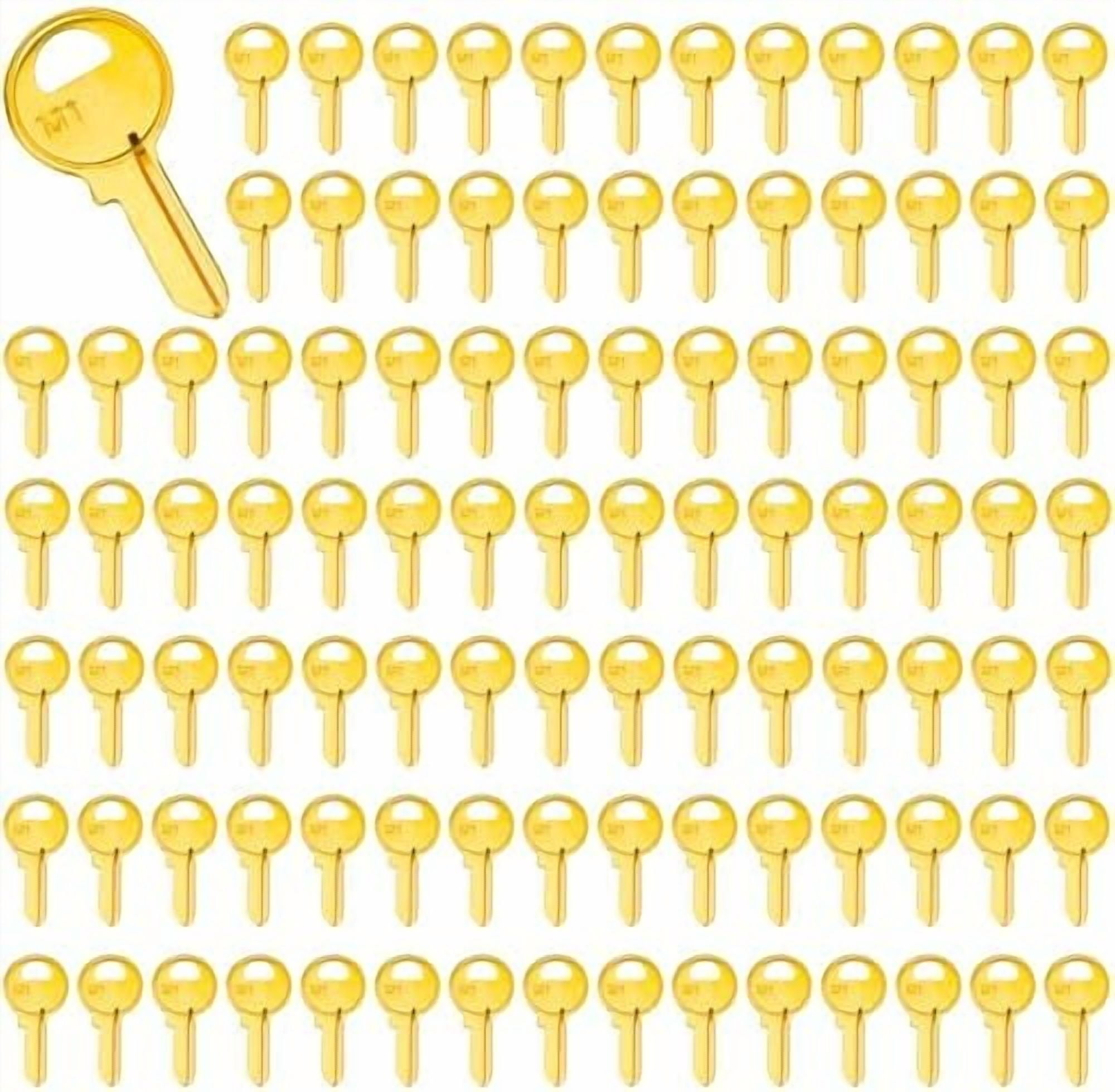 100PCS Brass Finish Key Blanks, M1 (MA1) Uncut Blank Keys$$Tools ...