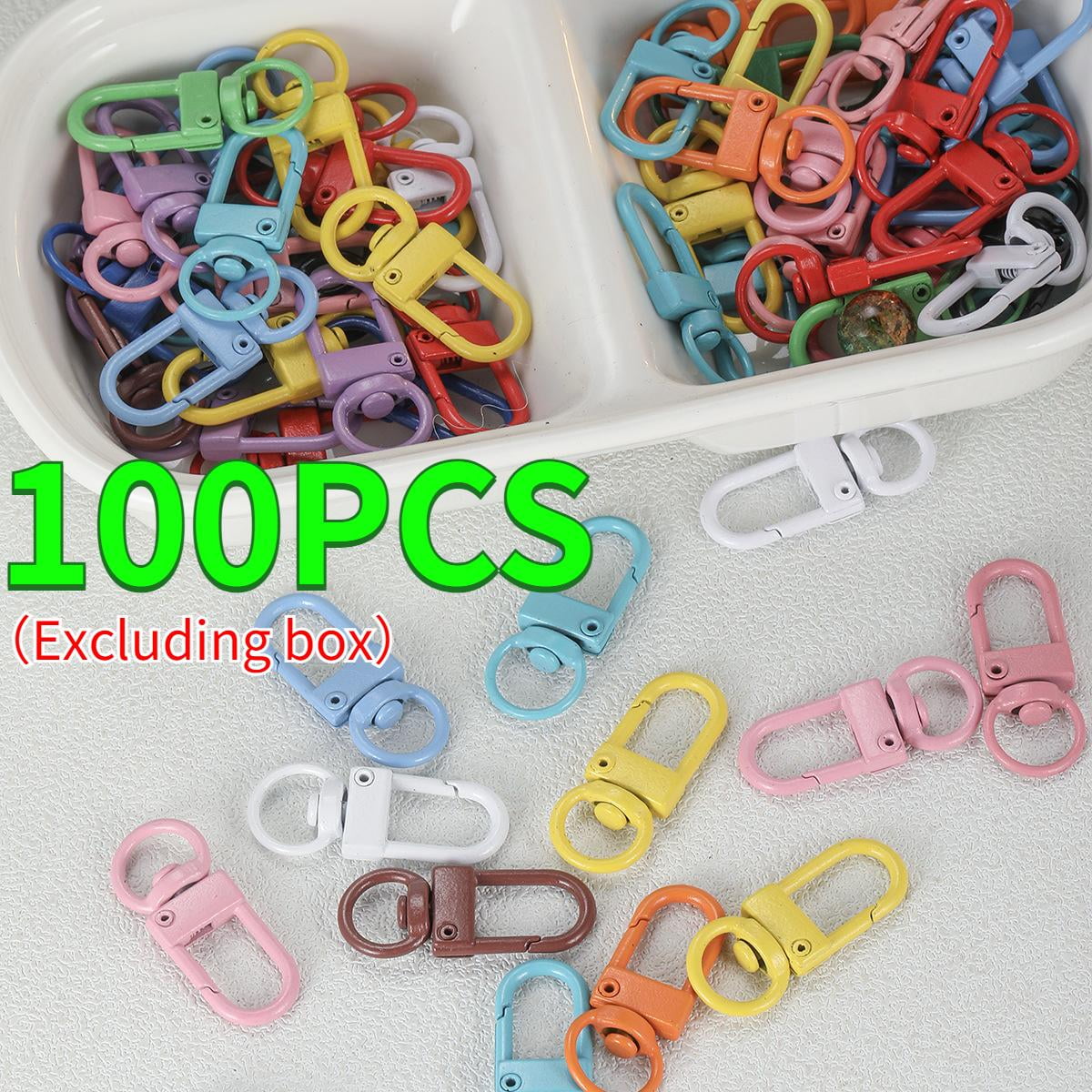100PCS Candy-colored Metal Paint Keychain Lanyard Swivel Snap Hooks ...