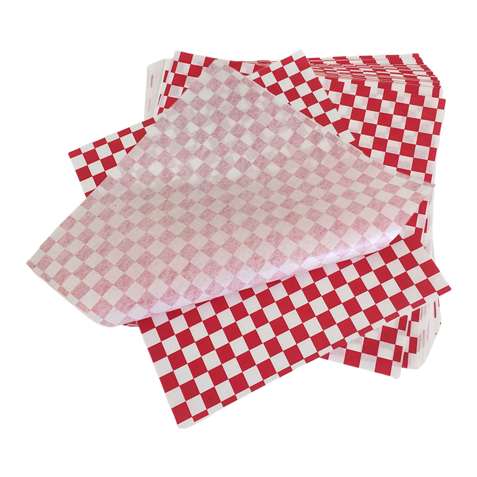 100PCS Checkered Greaseproof Paper Sheet Wrapping Paper Basket Liners ...