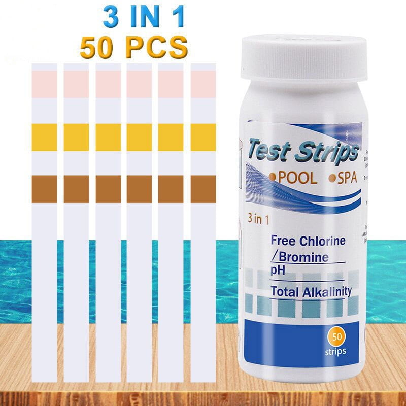 100PCS Chlorine Dip Test Strips Swimming Pool Water SPA Hot Tub PH ...