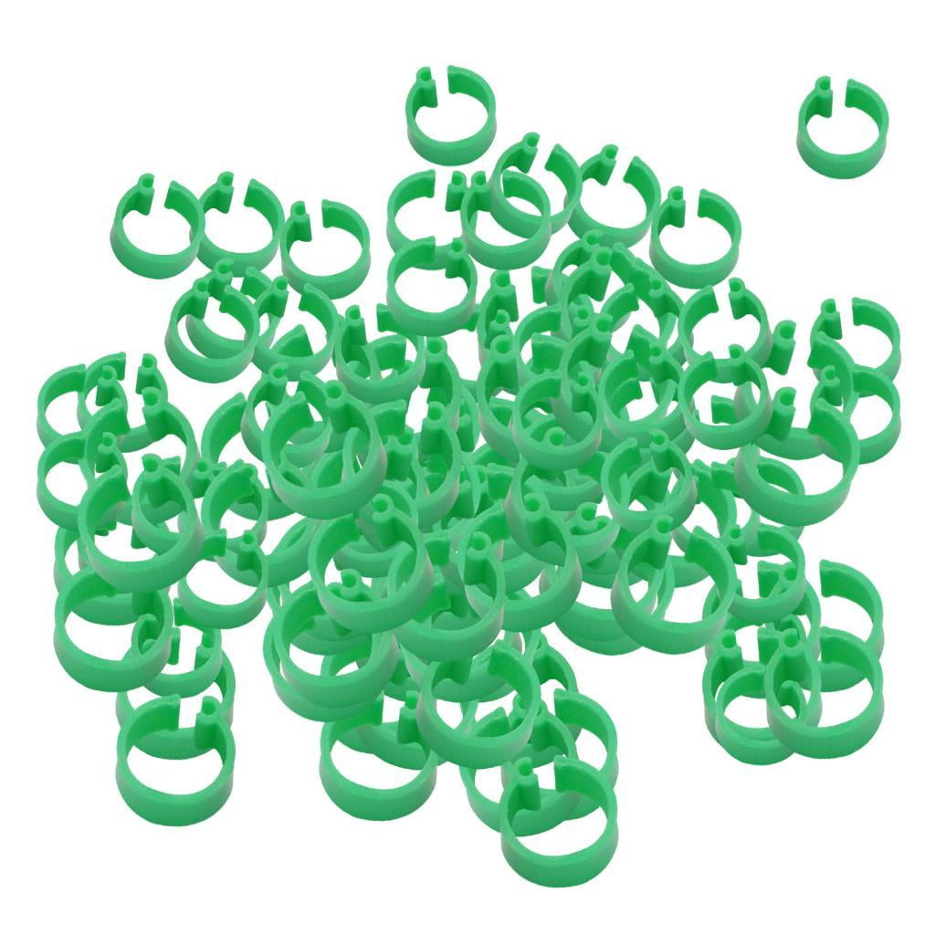 100PCS Clip snap Bird Leg Bands Parrot Finch Canary Grouped , , Green ...