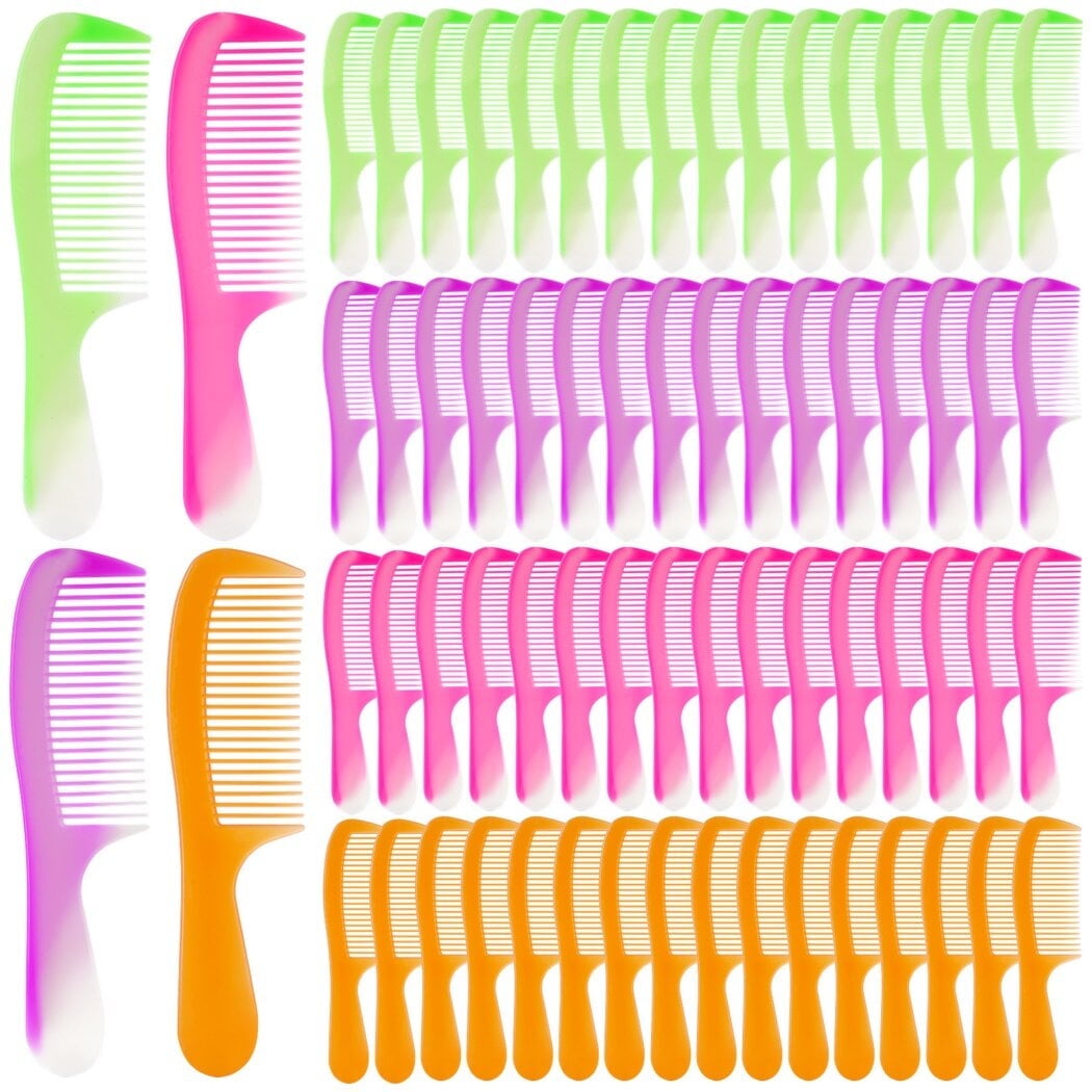100pc Assorted Variety Colorful Hair Combs, Disposable, Individually ...