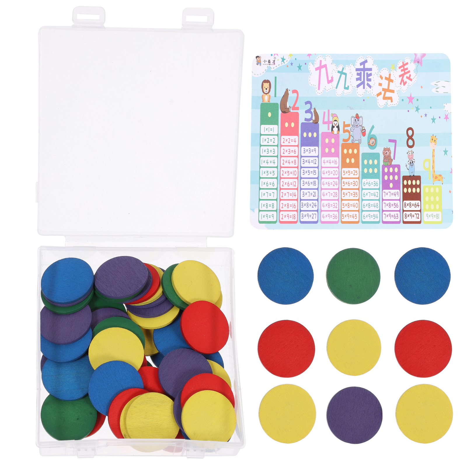 100PCS Counting Chips Learning Round Counters Bingo Chip Disks Markers ...