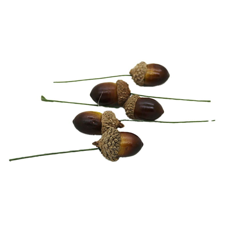 100PCS Decor AcornOrnaments Artificial Acorns Crafts Christmas Tree ...