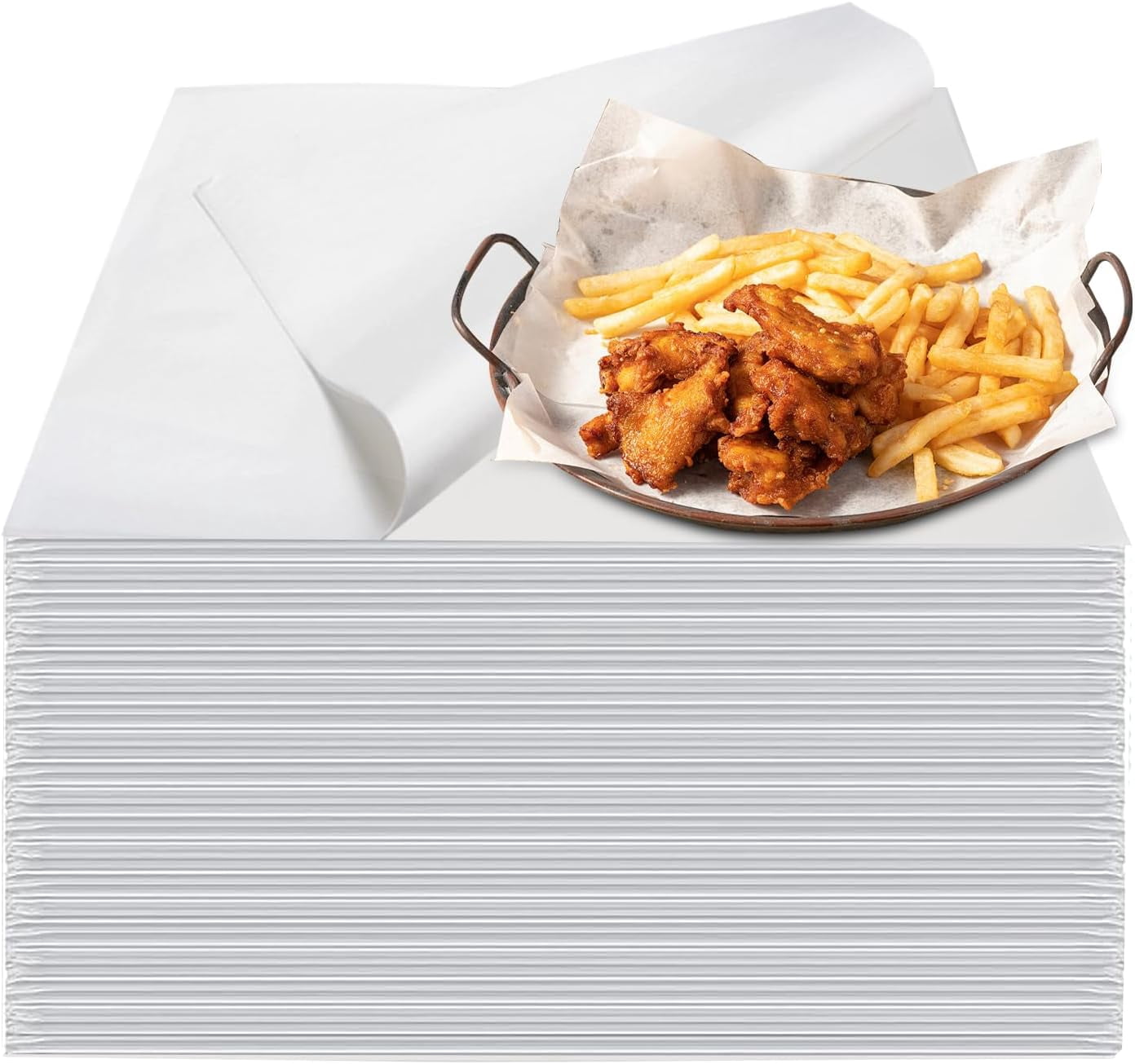 100PCS Deli Paper Sheets 12×12", Unbleached White Wax Paper Sheets for ...