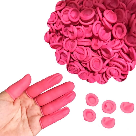 100PCS Disposable Finger Cots Rubber Latex Gloves for Nail Art, Eyelash ...