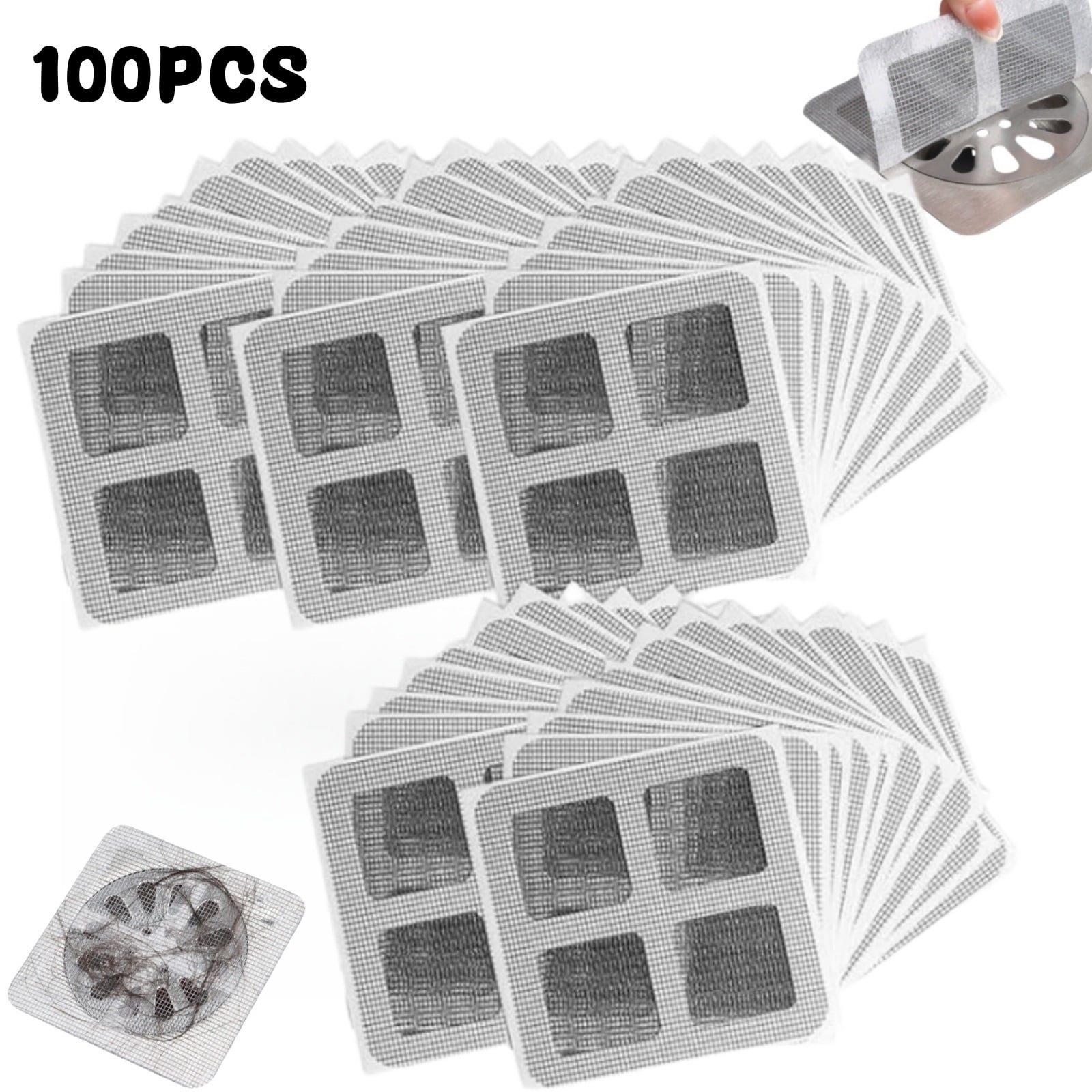 100PCS Disposable Hair Drain Stickers, Disposable Shower Drain Hair ...