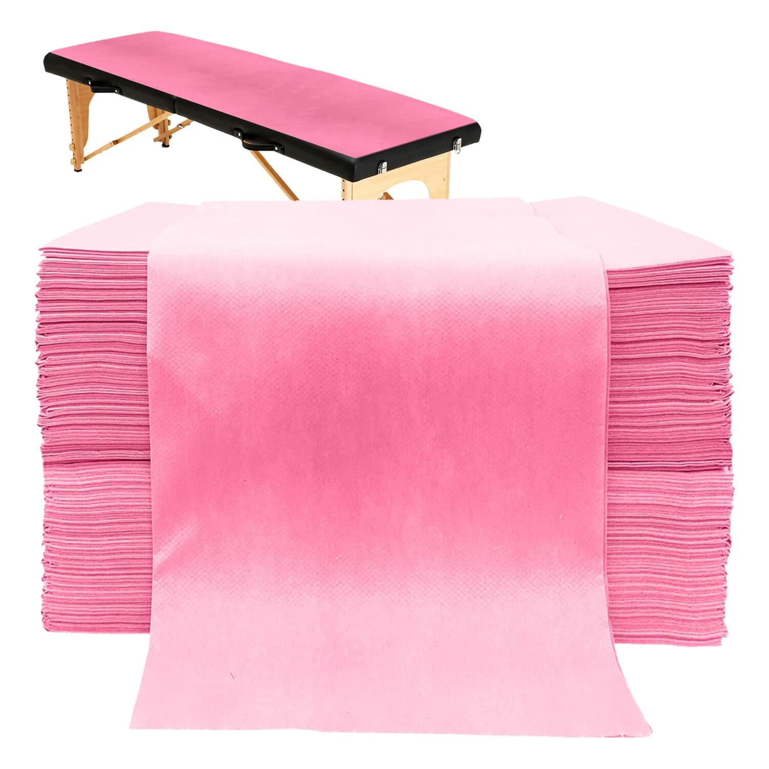 100PCS Disposable Massage Table Sheets, Pink Spa Bed Covers for ...