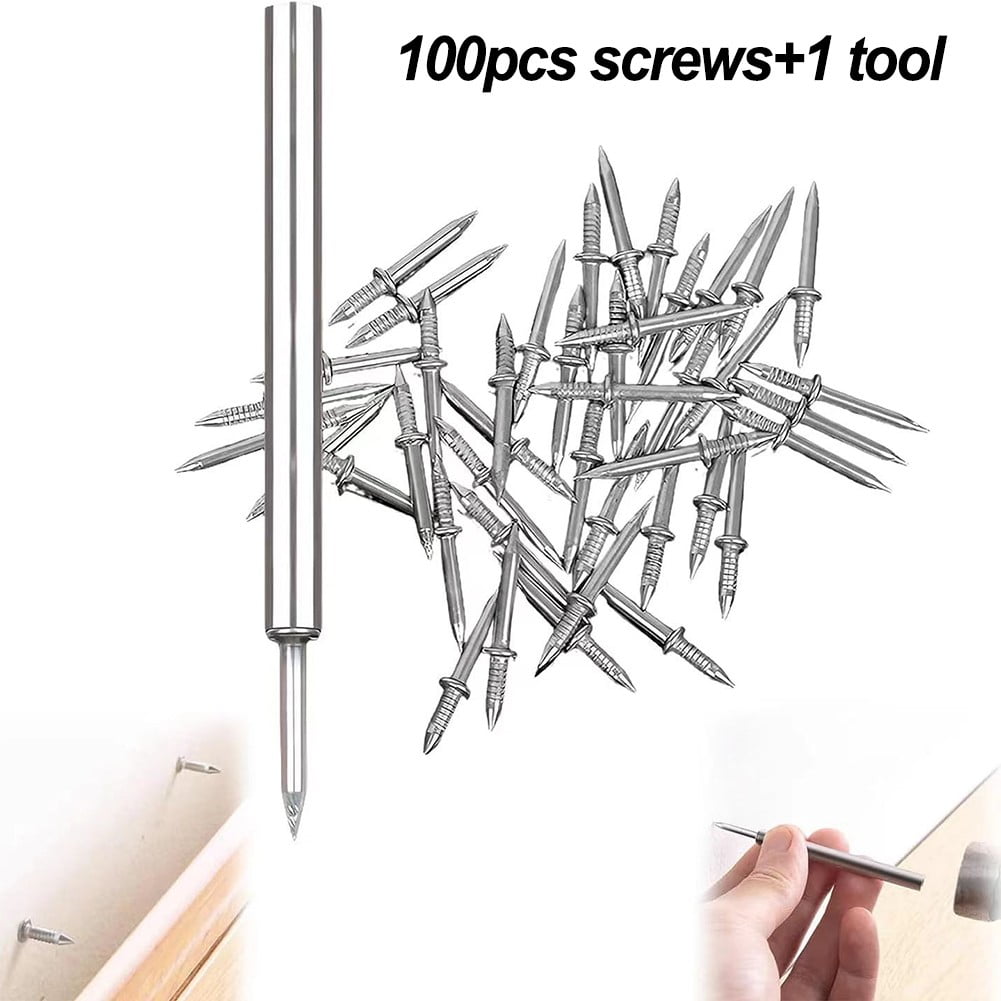 100Pcs Double-Head Skirting Thread Seamless Nail Carbon Steel Double ...