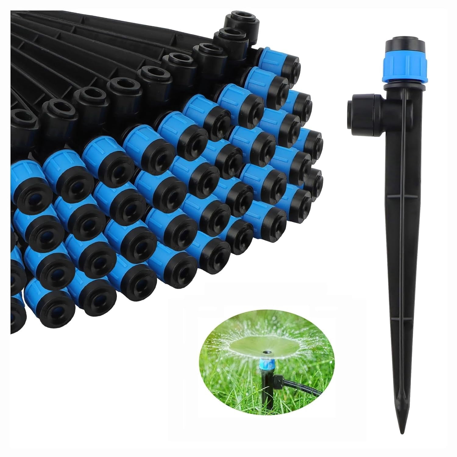 100PCS Drip Irrigation Emitters, Adjustable 360 Degree Water Flow ...