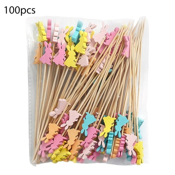100PCS Easter Egg-Shaped Cocktail Picks,Cute Easter Decoration ...