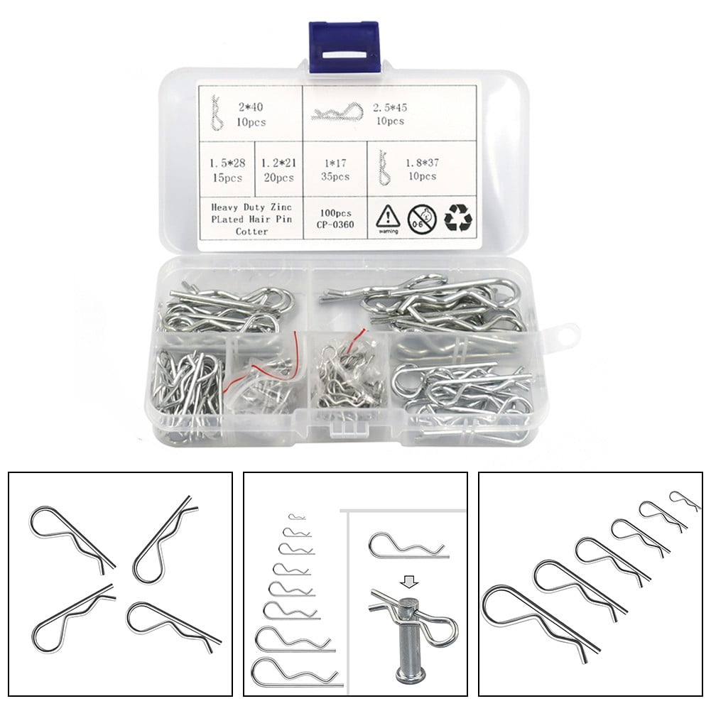 100PCS For Carbon Steel R Hitch Pin Tractor Clip Cotter Conveniently ...