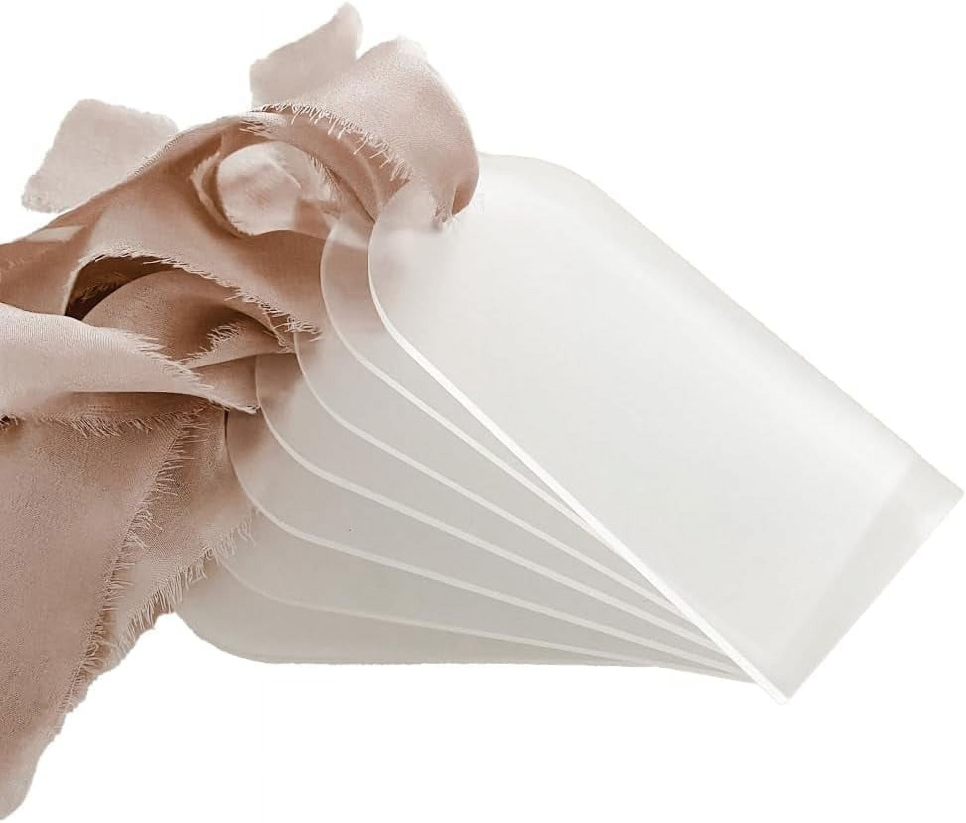 100PCS Frosted Acrylic Wedding Blank Place Card Clear Arch Tag Set Name ...