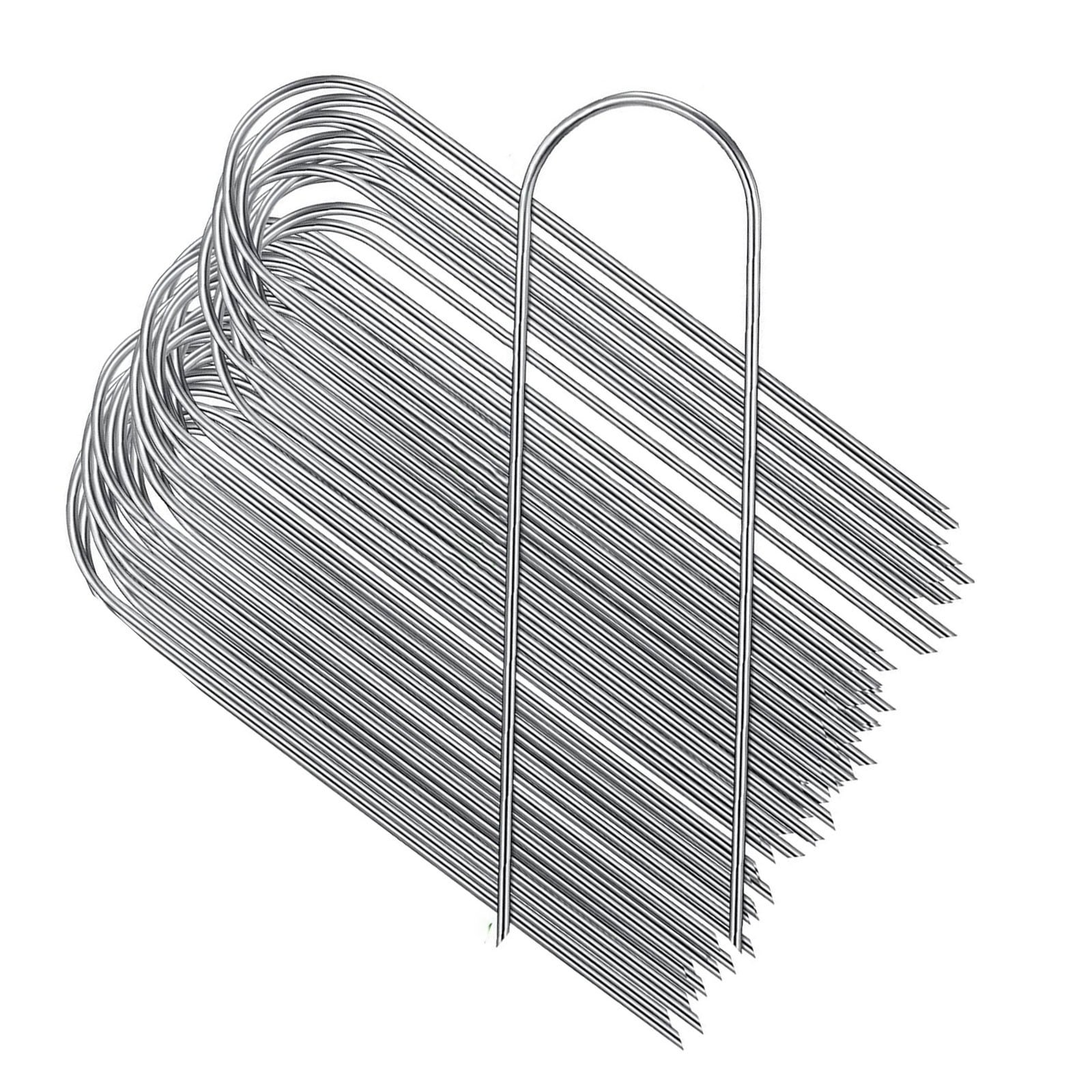 100PCS Galvanized U Shaped Garden Nails 6 Inch Long For Drip Tubing And ...